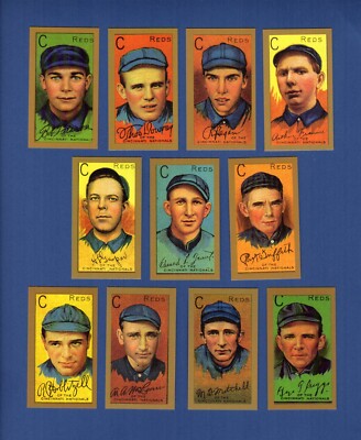 1911 Gold Border CINCINNATI REDS T205 Team REPRINT Set ~ ALL 11 cards ...