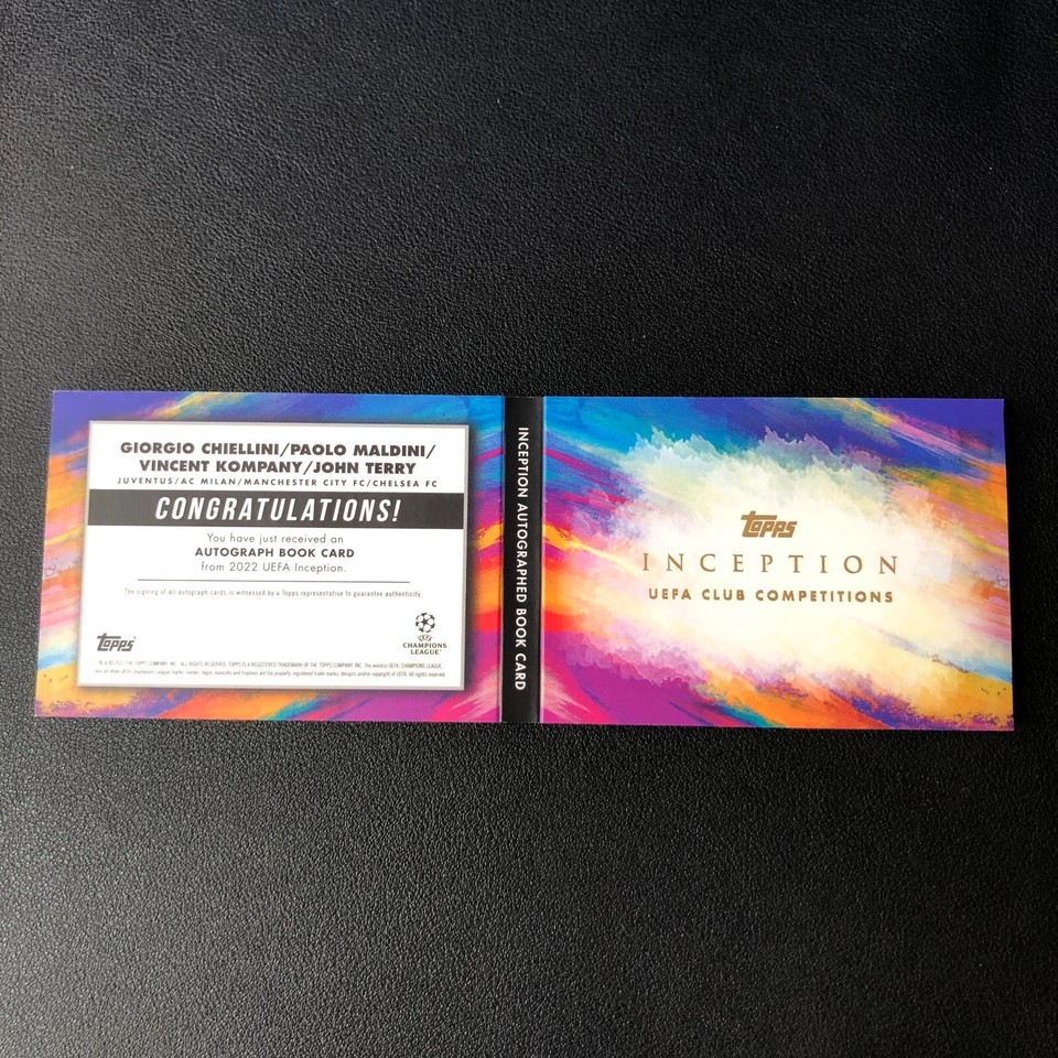 2022 Topps Inception UCL Auto Book Chiellini/Maldini/Kompany/Terry ...
