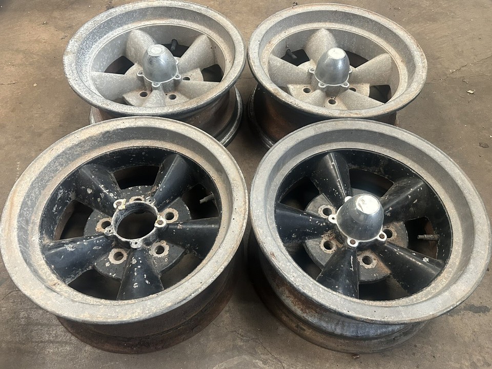 Torque Thrust Style Vintage 5 Spoke Mag Wheels Rims 14x6 Set of 4 Chevy ...