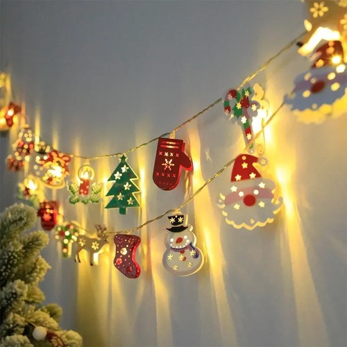 Christmas LED String Lights Santa Elk Snowman Xmas Ornament Decoration ...