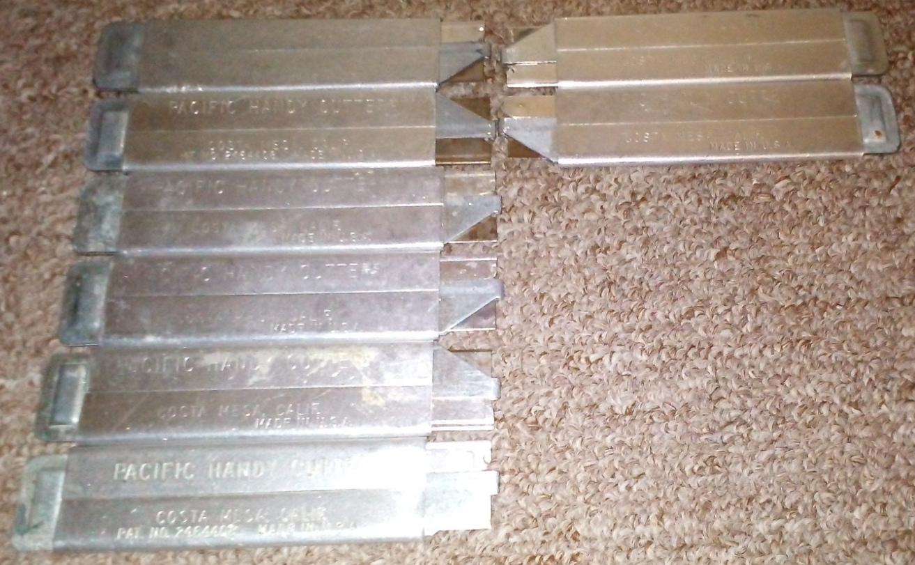 Lot Of Eight Vintage Pacific Handy Cutter - Box Cutters Knives - Made ...