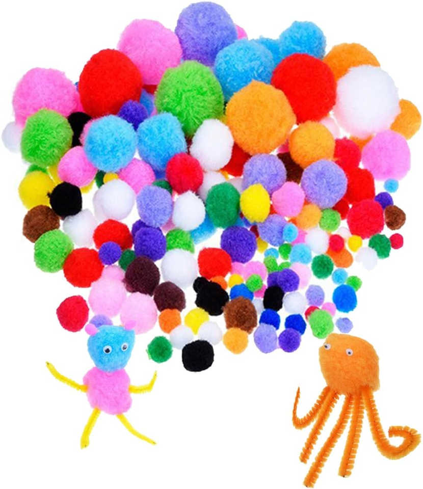 Pipe Cleaners Crafts Set, Pipe Cleaners Chenille Stem and Pompoms with ...