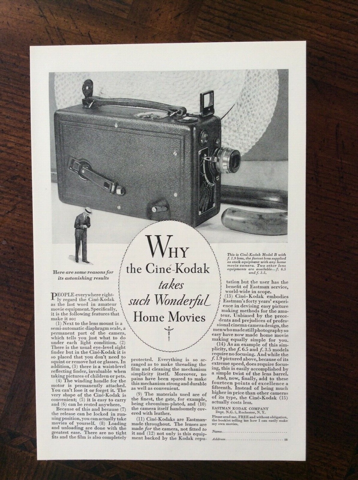 1928 vintage original ad Cine-Kodak Home Movie Cameras | eBay