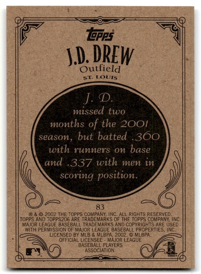 2002 Topps 206 J.D. Drew Baseball Cards #83 | eBay