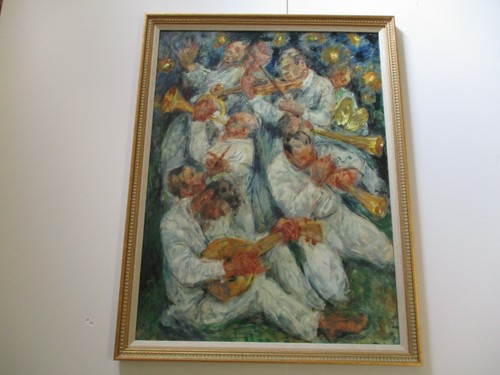 EMIL KOSA JR LARGE OIL PAINTING LARGE JAZZ MUSICIAN BAND IMPRESSIONISM ...