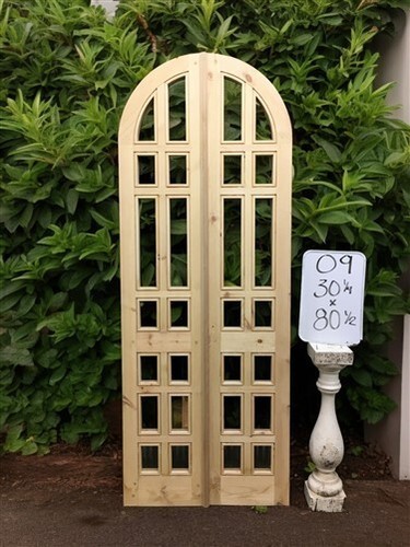 Arched French Double Doors (30x80.5) 14 Pane Glass Doors European ...