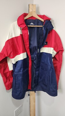 High Seas Heavy Duty Rain Jacket hood Sailing Boating Vtg L Large | eBay