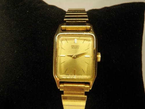 Vintage Seiko Watch Women Gold Tone Rectangular Case | eBay