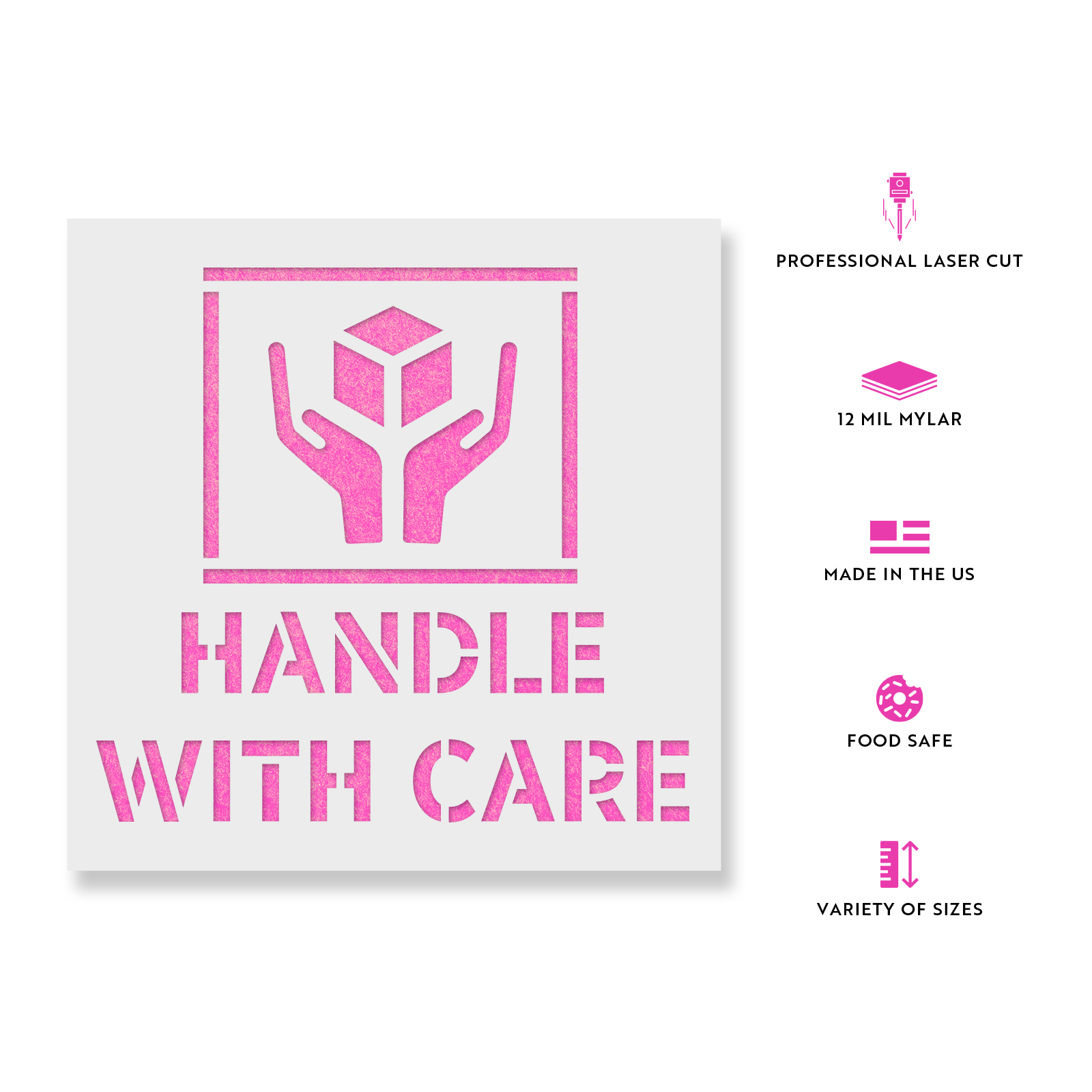 Handle With Care Symbol Stencil - Durable & Reusable Mylar Stencils | eBay