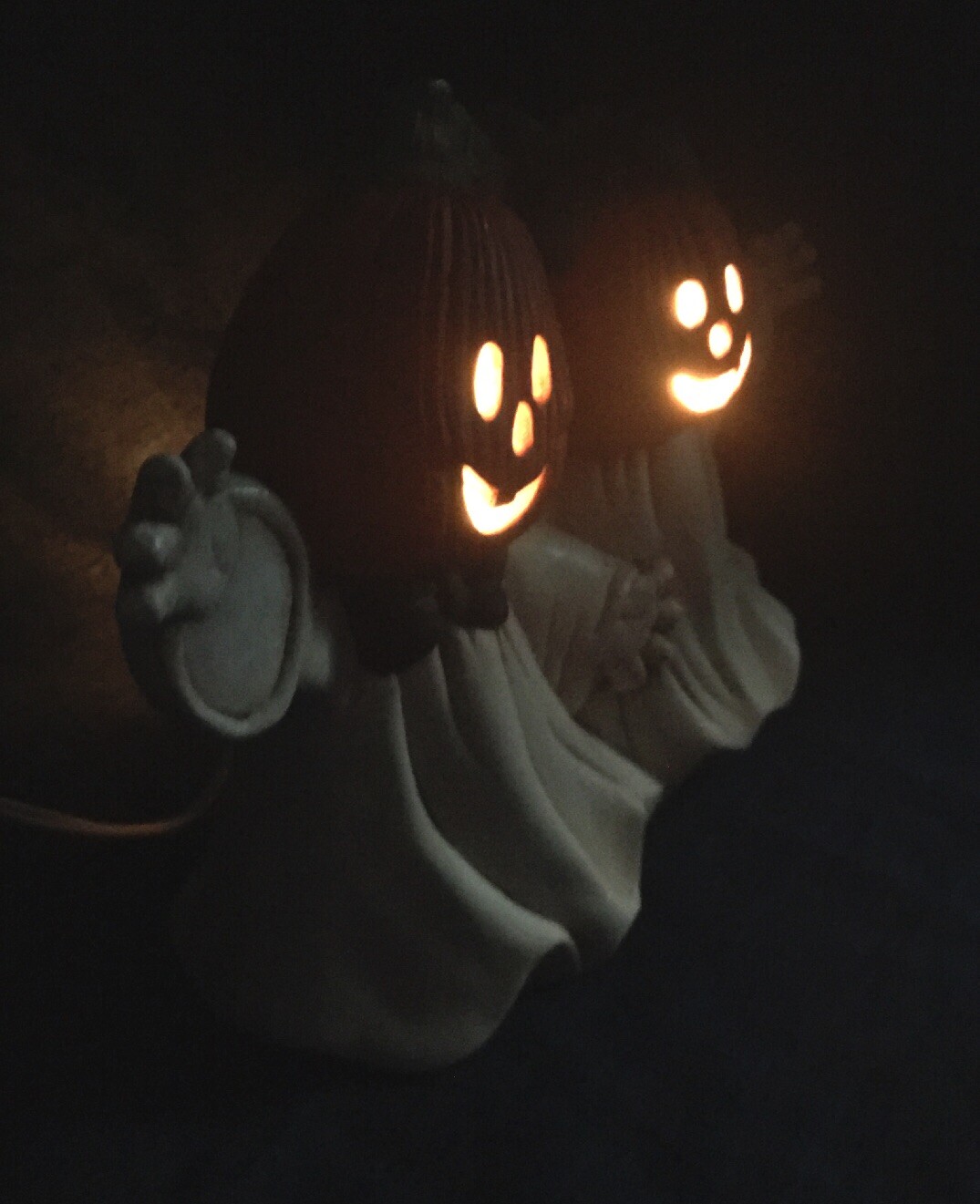 Ceramic Halloween Ghosts Jack O Lantern Electric Light On/Off Switch ...