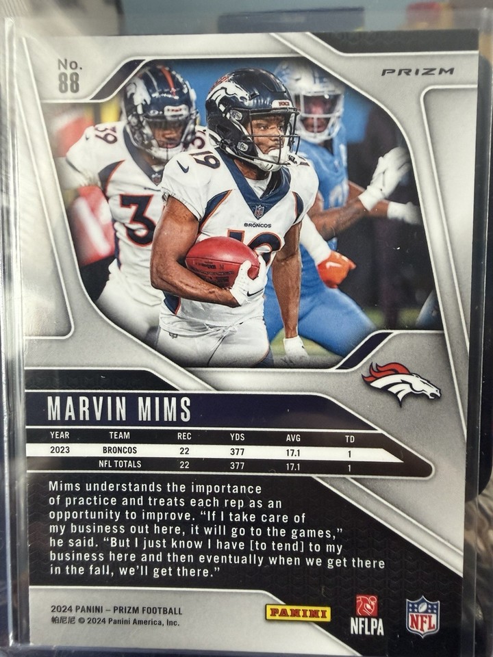 2024 Panini Prizm #88 Marvin Mims Red White and Blue Denver Broncos | eBay