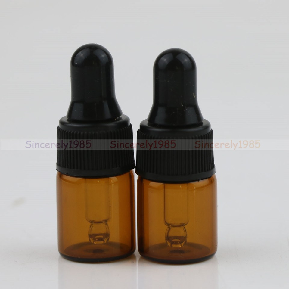 10x 2ml Glass Pipette Bottles Ear Eye Dropper Drop Dripper Reagent ...