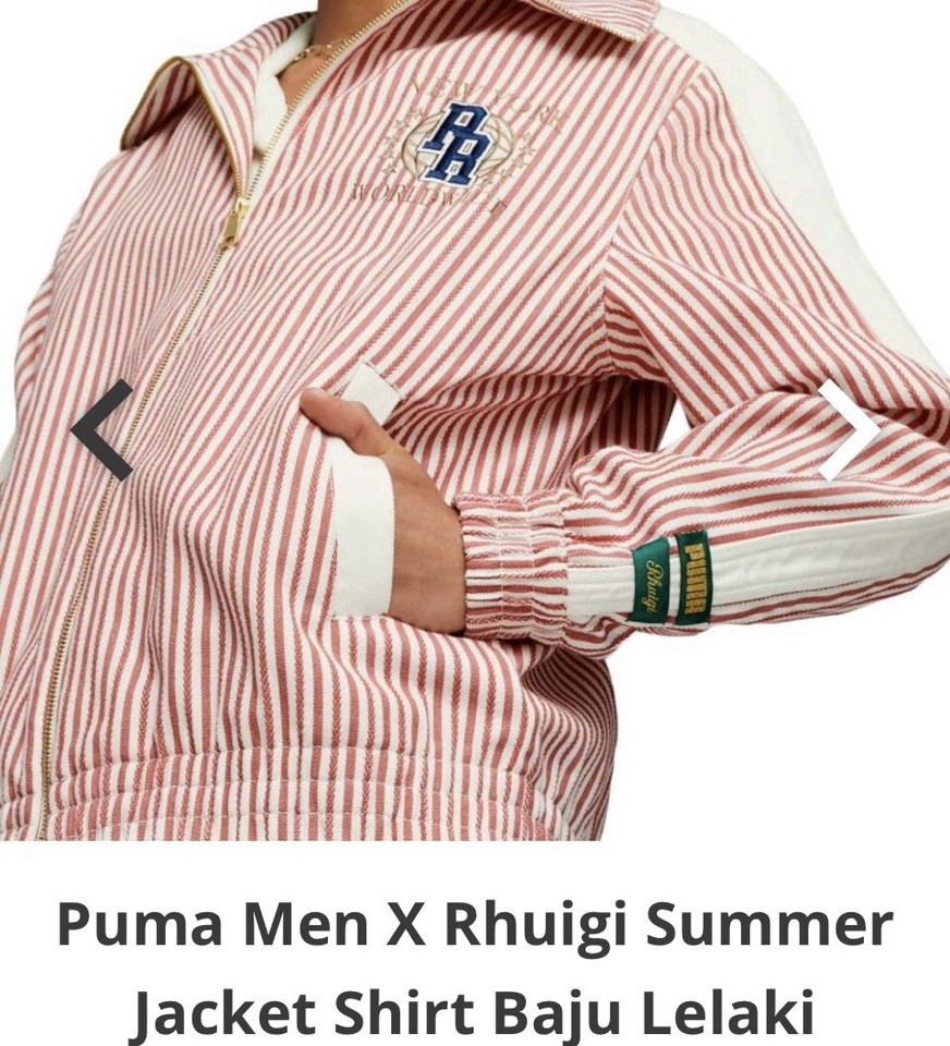 Puma X Rhuigi Summer Striped Jacket Baju Lelaki Size L Red/White Men's ...