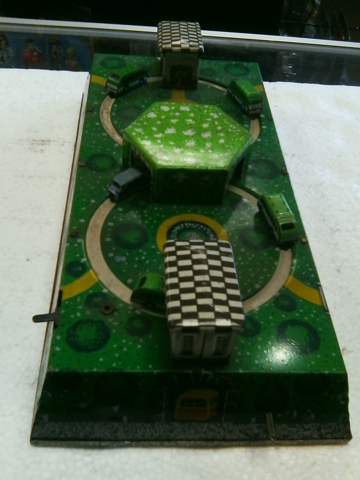 Vintage Tin Toy bus station wind up toy NO key | eBay