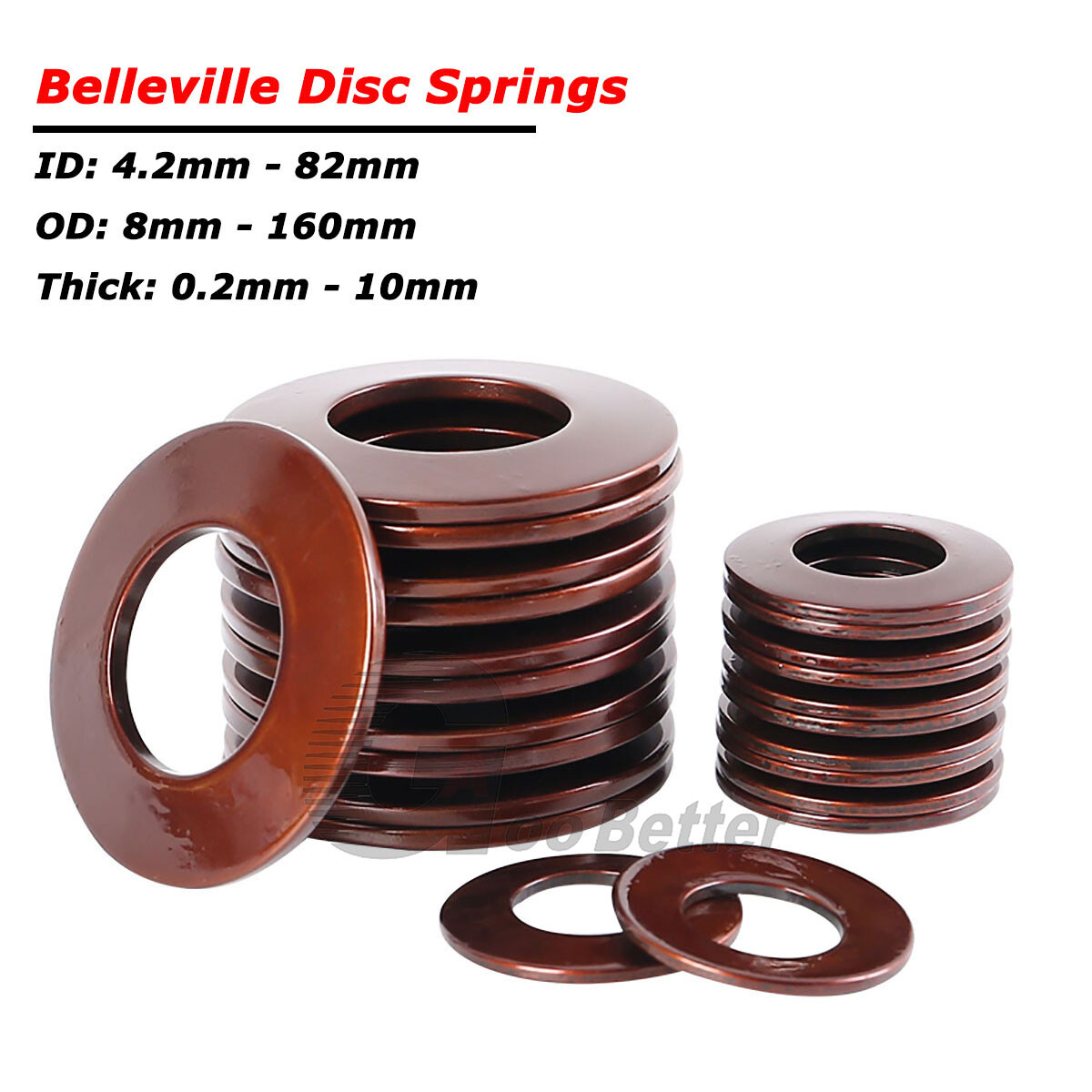 Belleville Disc Springs Washers Spring Washer 60Si2MnA Steel ID 4.2mm ...