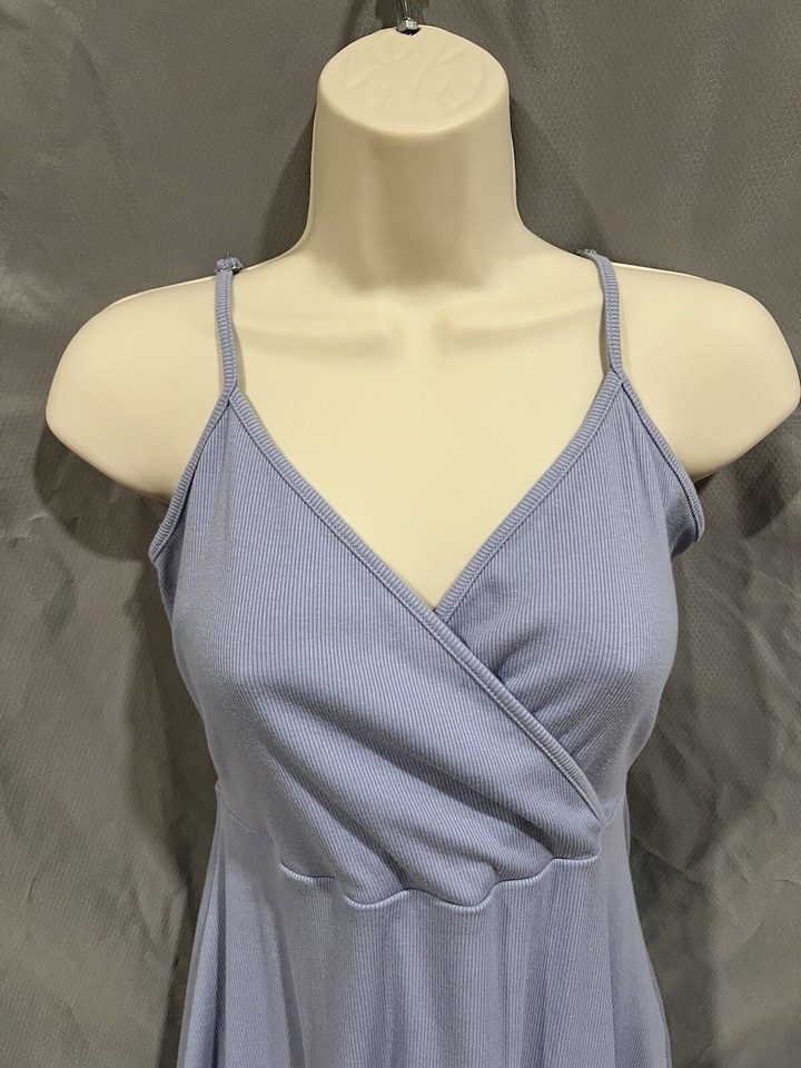 NWOT Wild Fable Baby Blue Dress Ribbed V-Neck Spaghetti Strap SZ M ...