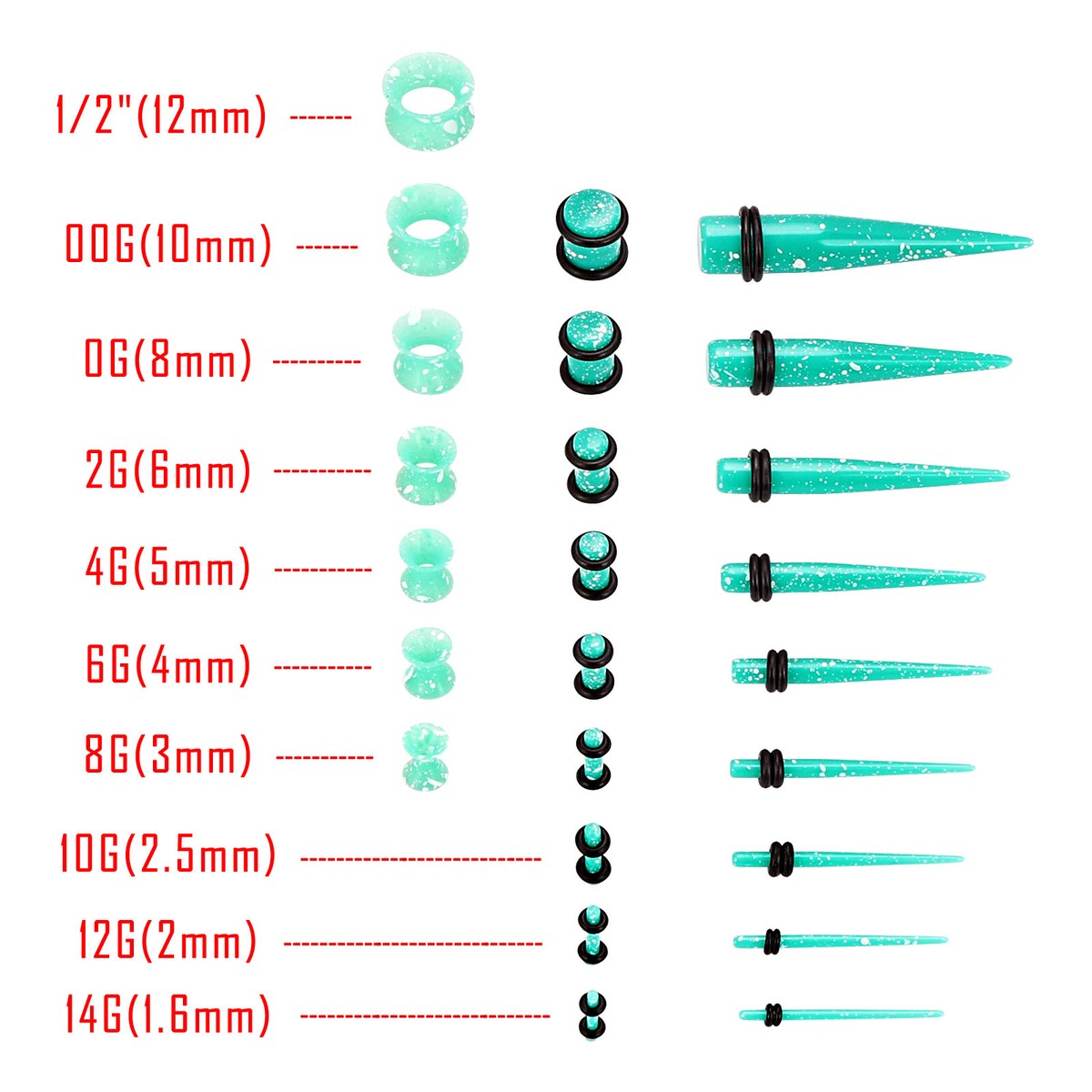 Tapers And Plugs Size Chart