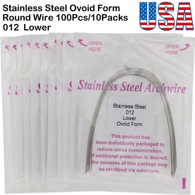 US 100 Pcs Dental Orthodontic Stainless Steel Round Arch Wire Ovoid ...