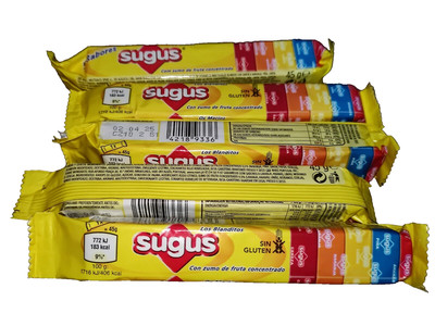 Sugus 5x Mix Flavors Chewy Sweet Candy Fruit Juice 5x45g Cherry Orange ...