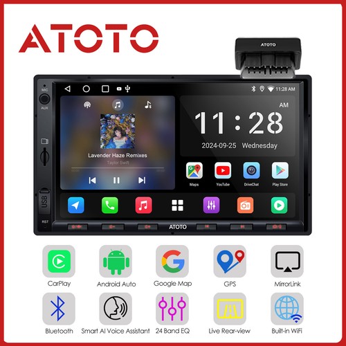 ATOTO 7" 2DIN ChatGPT AI Car Radio Bluetooth Carplay Android Stereo w ...