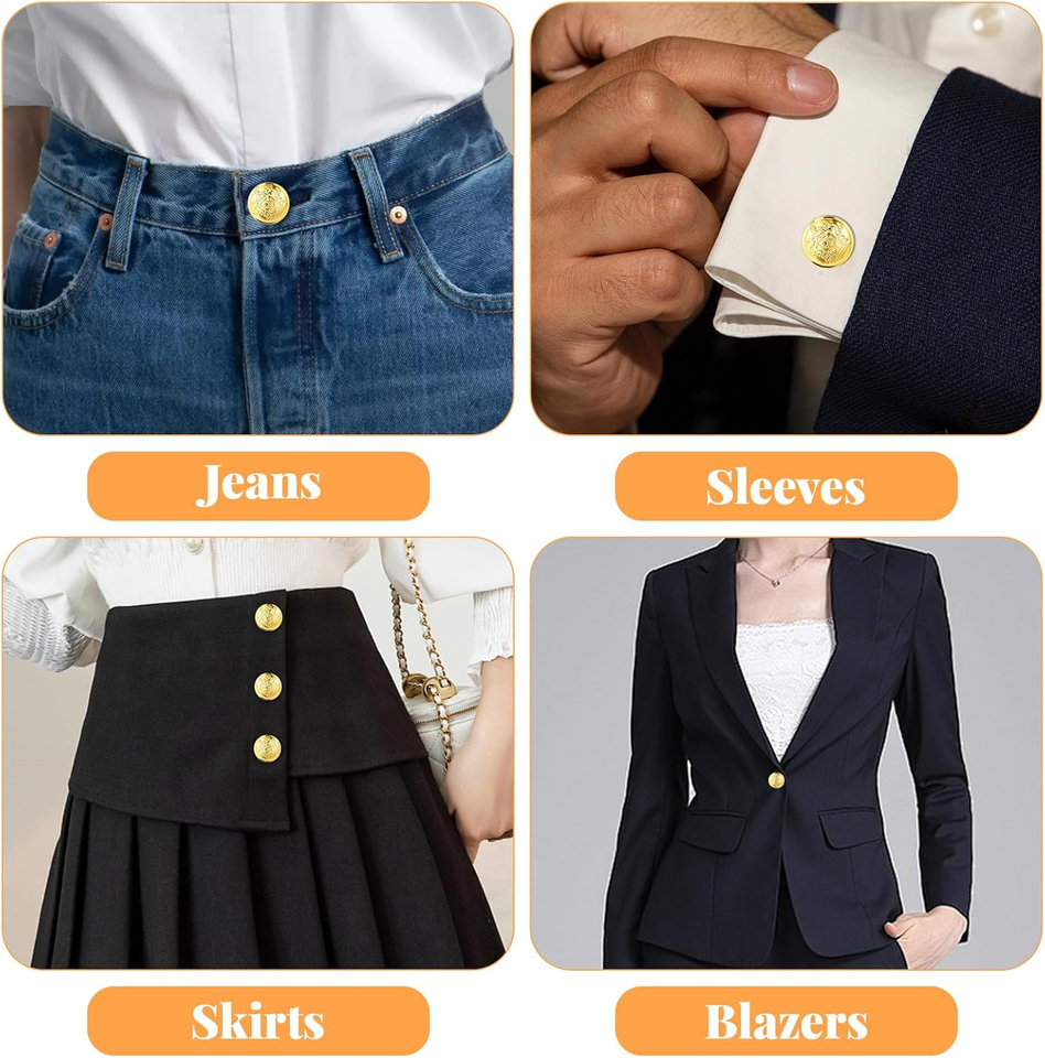 18 PCS Gold Brass Buttons Blazer Buttons Vintage Metal Sewing Button ...