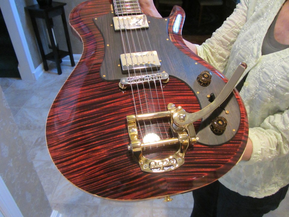 Prs Private Stock Rare Starla Macassar Ebony Faded Fire Red Bigsby ...
