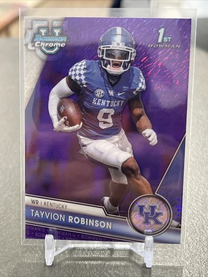Tayvion Robinson 2023 BOWMAN UNIVERSITY CHROME Purple SHIMMER RC ...