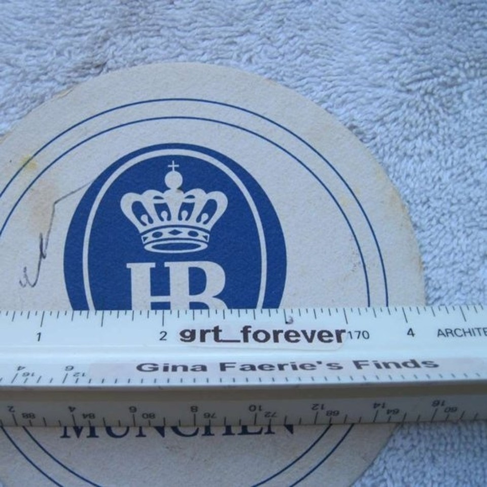 HB Munchen Pulp Board Beer Drink Coaster Blue White Crown Munich ...