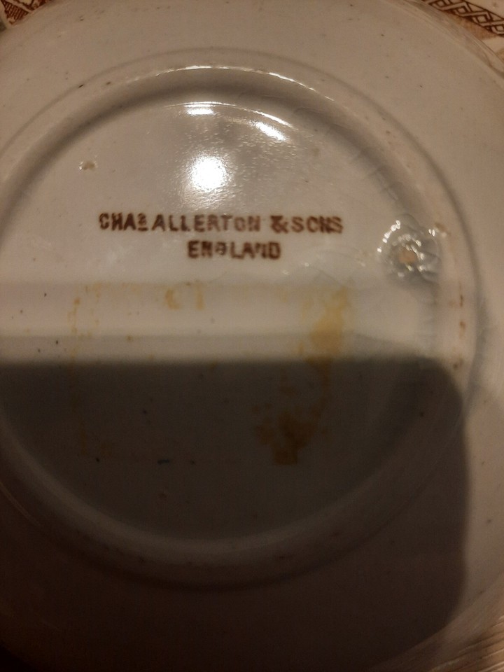 Antique Staffordshire Charles Allerton & Son Stag Pattern Transferware ...