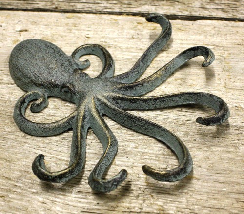 Heavy Cast Iron Octopus Towel Hanger Coat Hooks Hat Hook, Key Rack ...