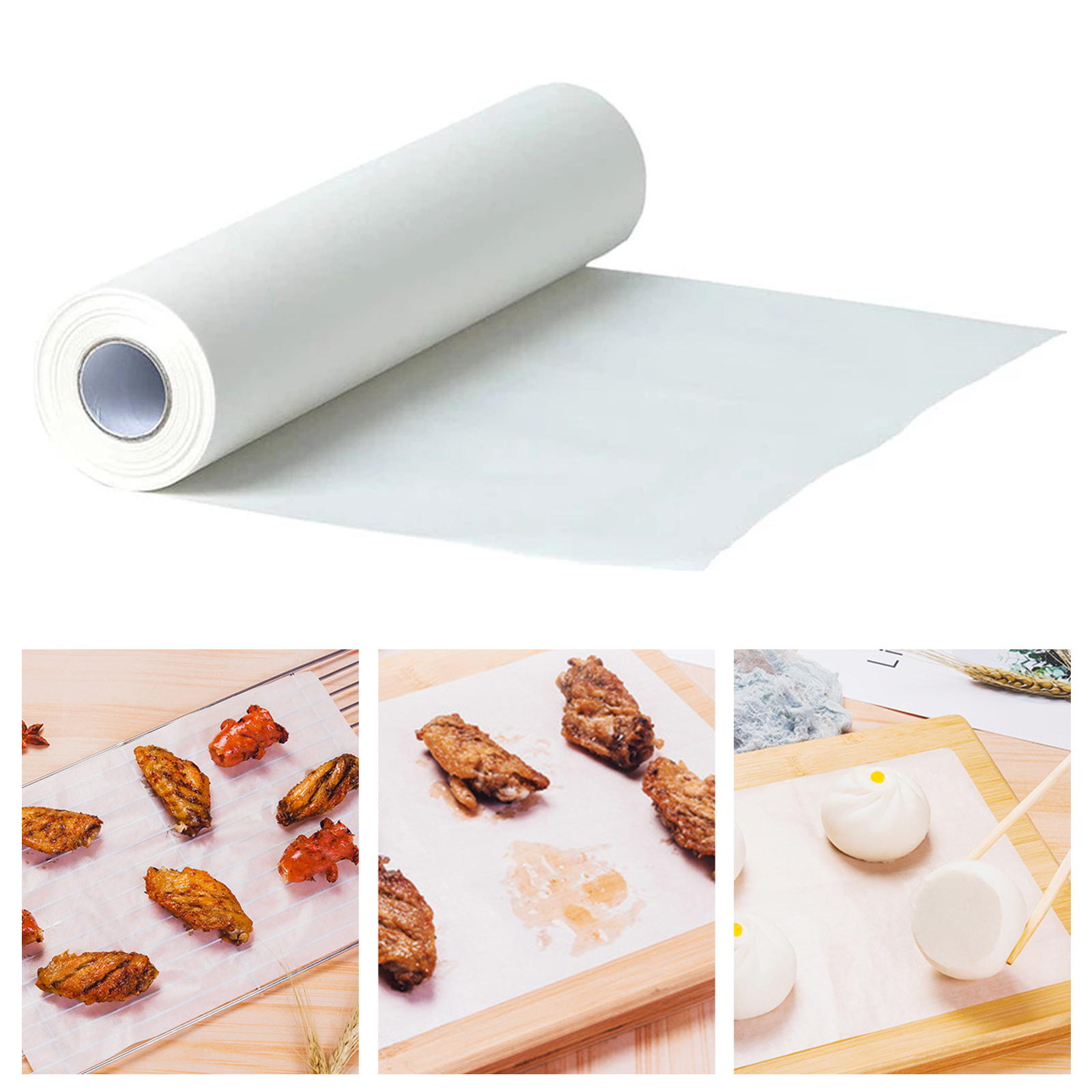 1 Roll Cooking Paper Safe Scorch Proof Heavy Duty Parchment Paper White ...