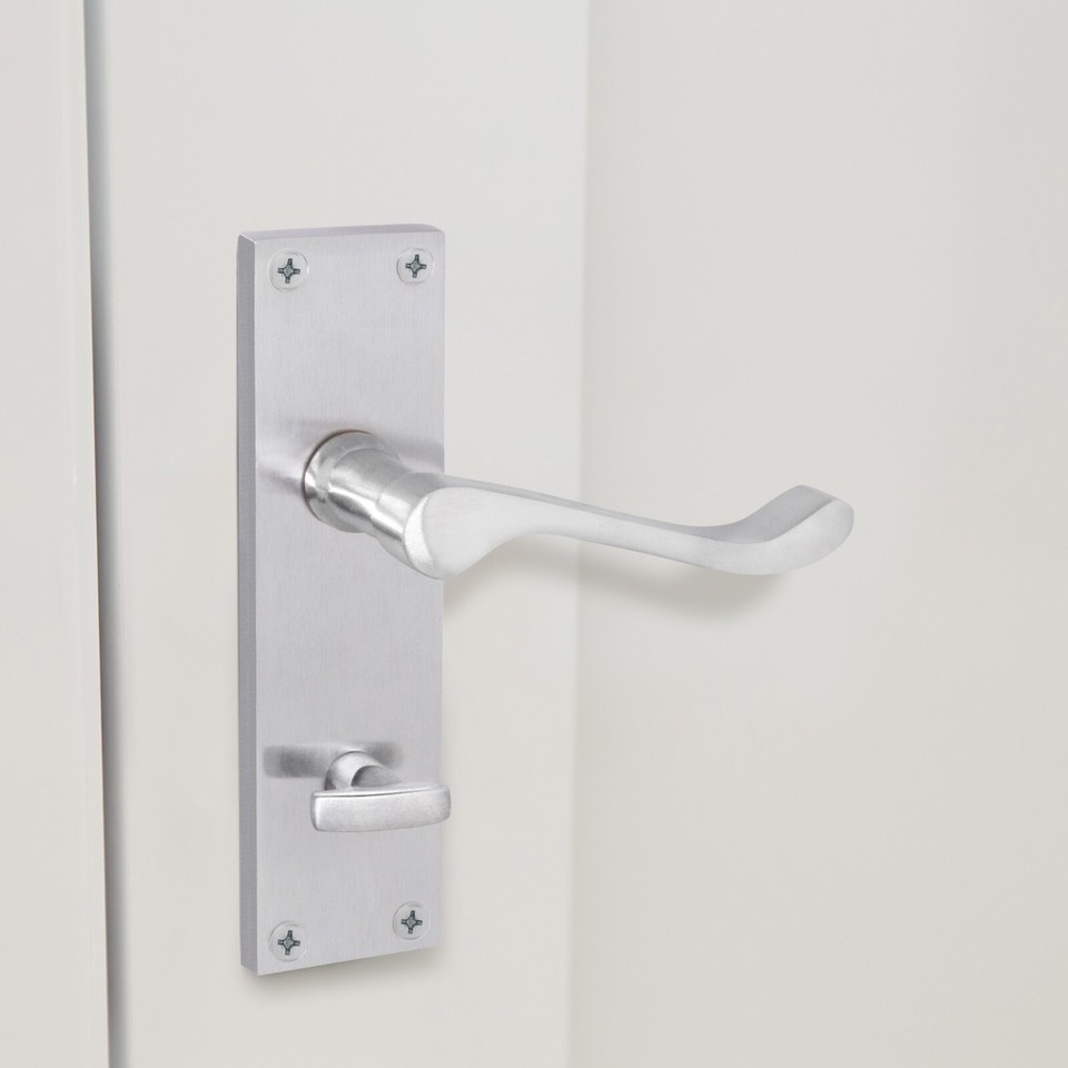 Door Handles Victorian Scroll Lever Latch Lock Bathroom Chrome Brass ...