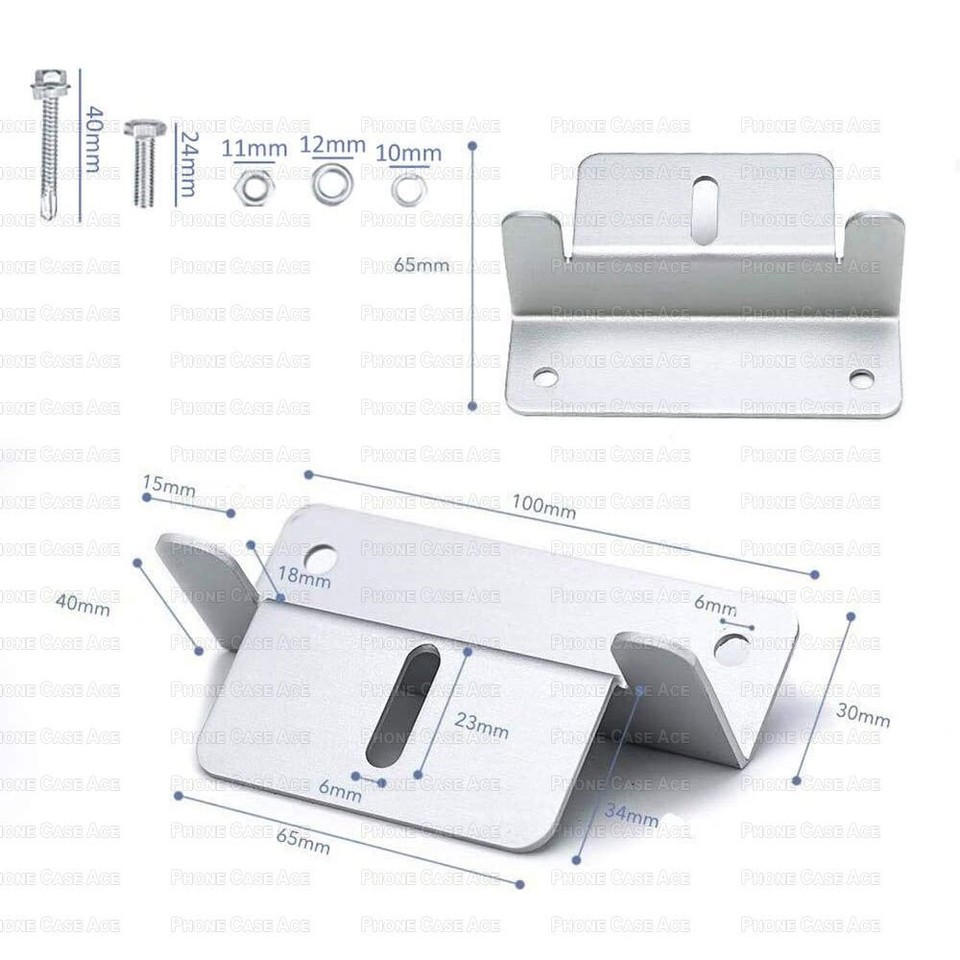 8 x Solar Panel Z Bracket Mounting with Stainless Fixings Caravan Roof ...