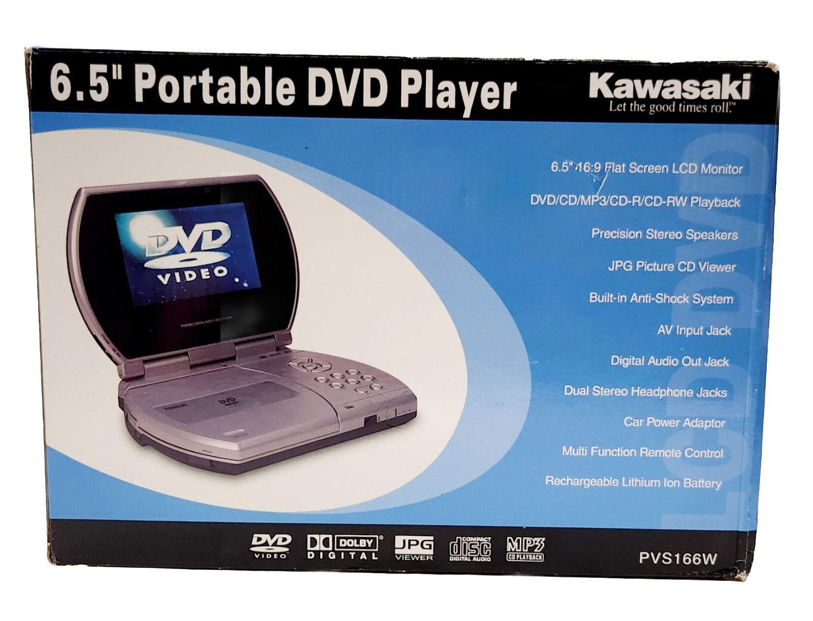 Kawasaki Portable DVD Player DVD/CD/MP3/CD-R/CD-RW Playback Remote ...