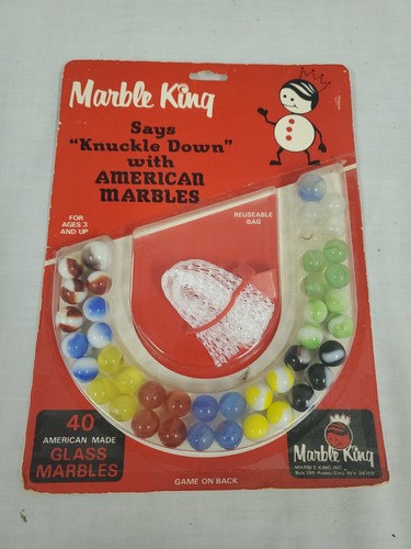 Vintage Marble King NOS Knuckle Down American Glass Marbles (40) Ringer ...
