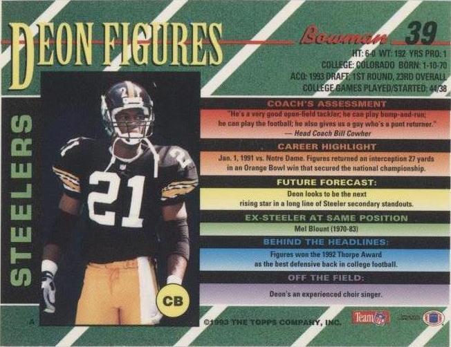 1993 Bowman Deon Figures #39 for sale | eBay