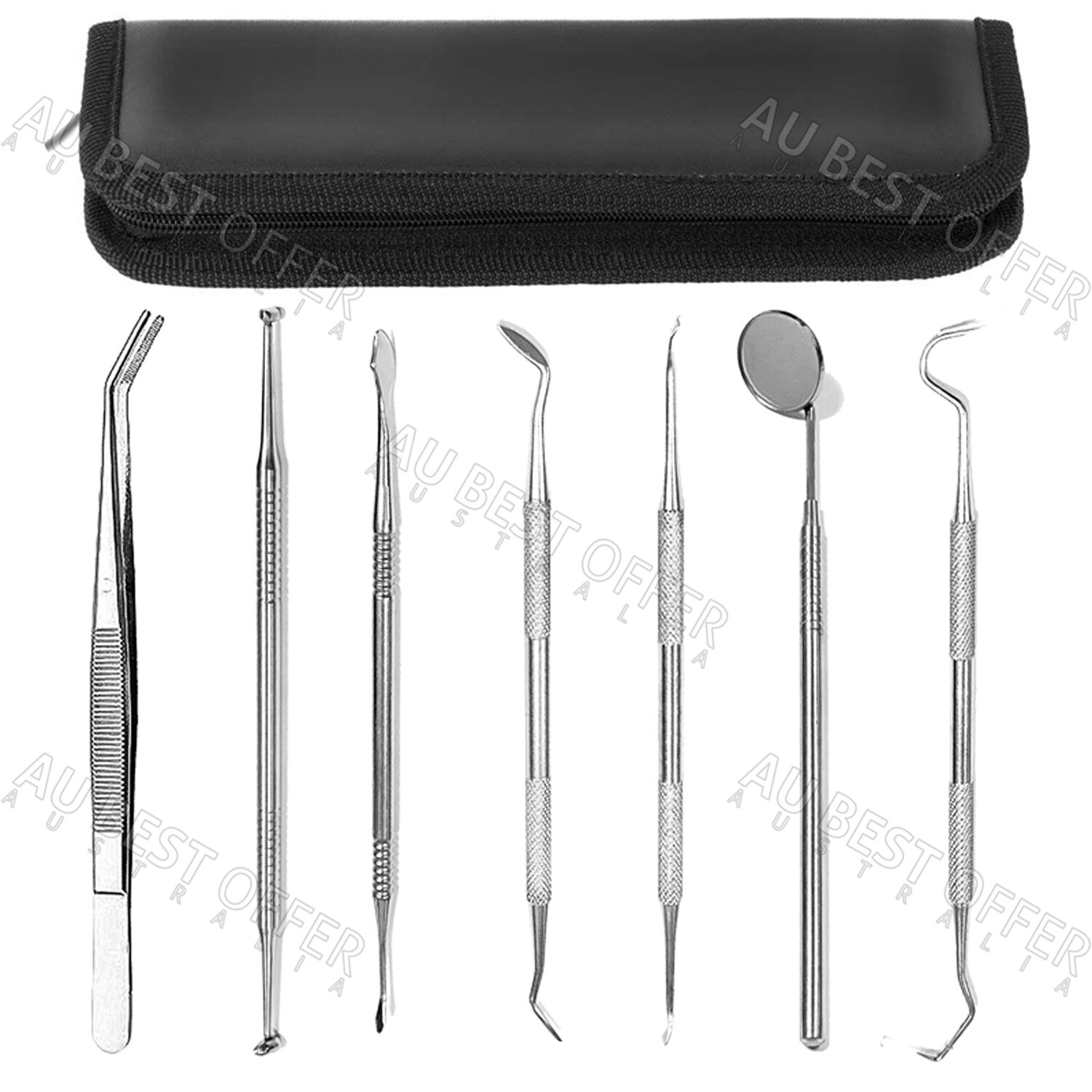 7Pcs Stainless Dental Tool Set Kit Dentist Teeth Clean Hygiene Mirror ...