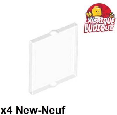 Lego 4x Glass vitre Window 1x2x2 Flat Front transparent trans clear ...