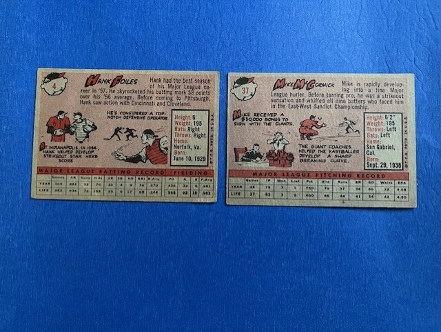 1958 Topps Foiles and McCormick (2 cards) | eBay
