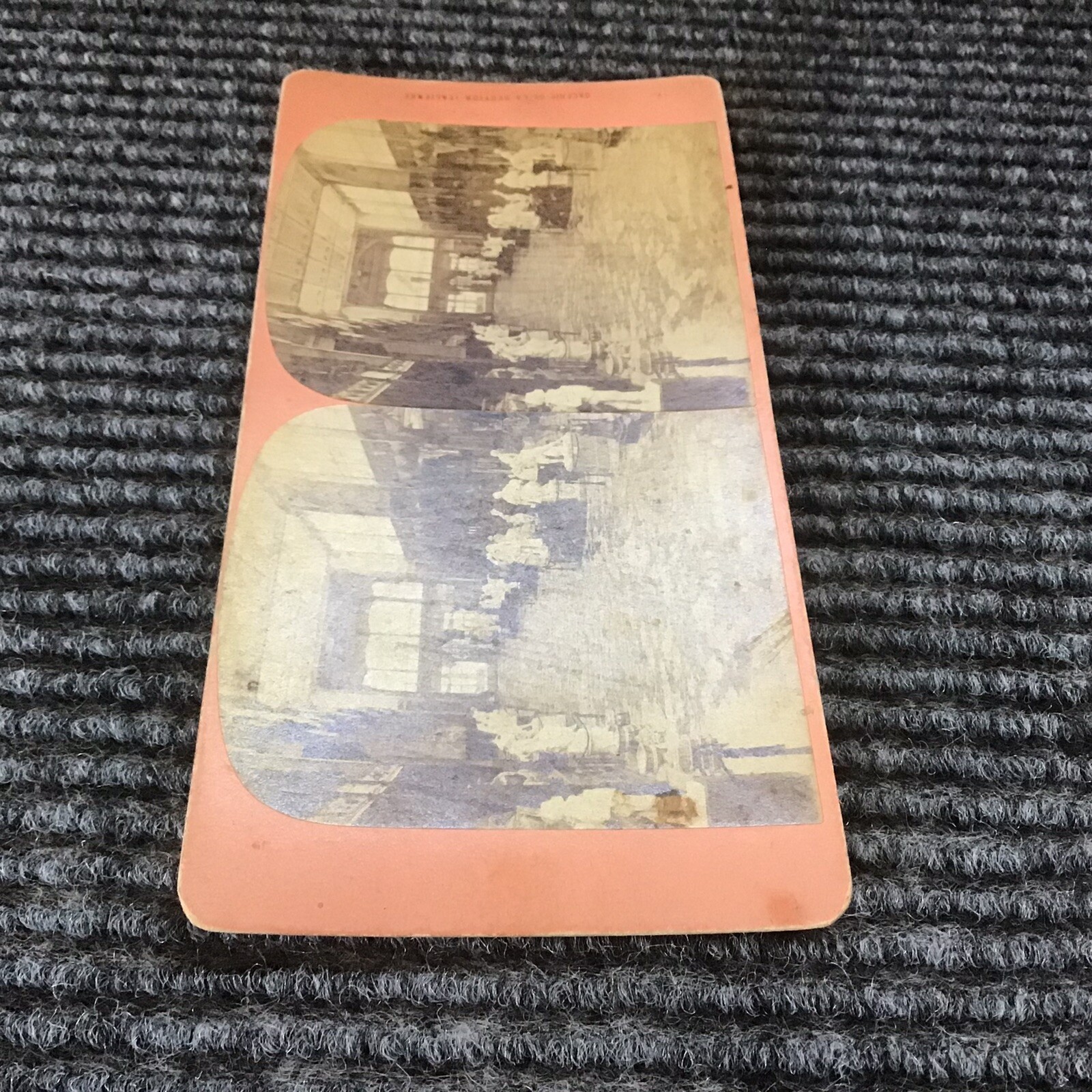 Stereoscope Stereo View Card GALERIE DE LA SECTION ITALIENNE 7 X 3 1/2 ...
