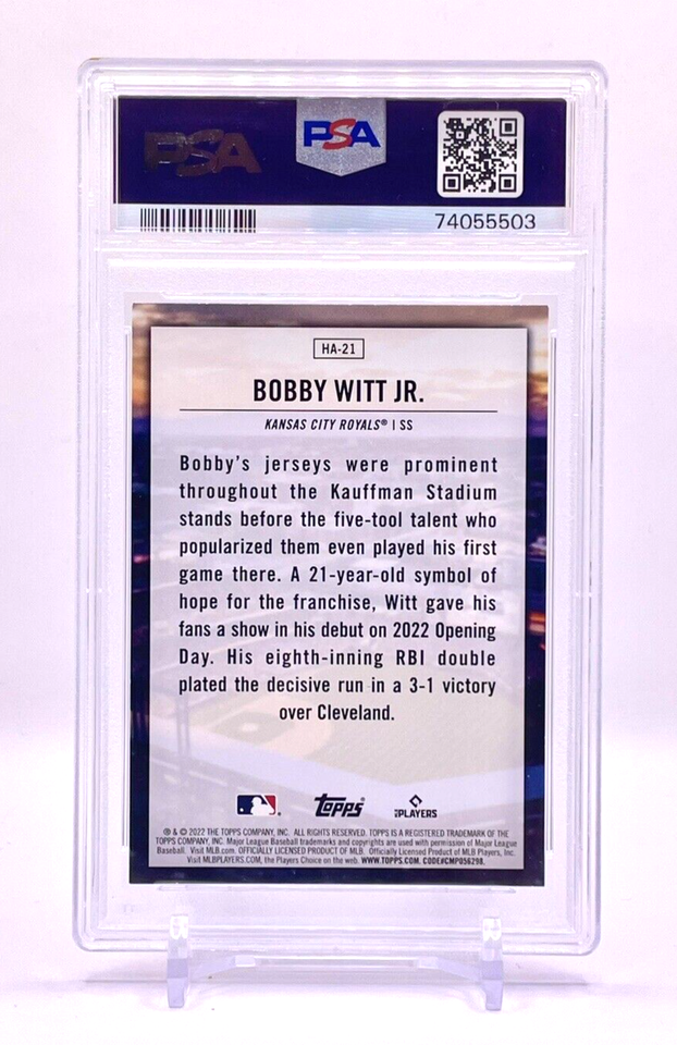 Bobby Witt Jr 2022 Topps RC HFA Home Field Advantage PSA 9 Rookie Case ...