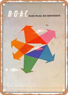 METAL SIGN - 1951 BOAC Flies to All Six Continents Vintage Ad | eBay