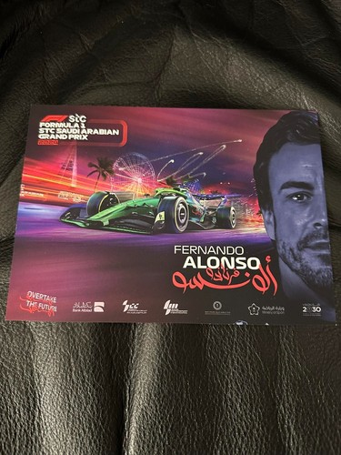 Fernando Alonso signed Official autograph card Saudi Arabia GP 2024 ...