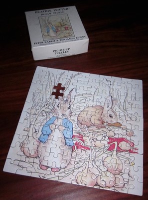 PETER RABBIT jigsaw puzzle Beatrix Potter missing piece Benjamin Bunny ...