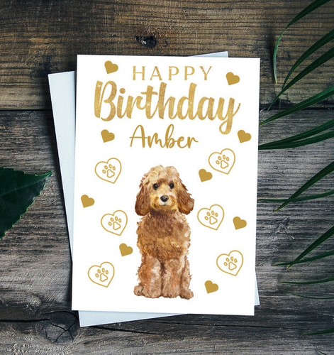 Personalised Cockapoo Birthday Card, Honey Cockerpoo, Cockapoo Mum Aunt ...
