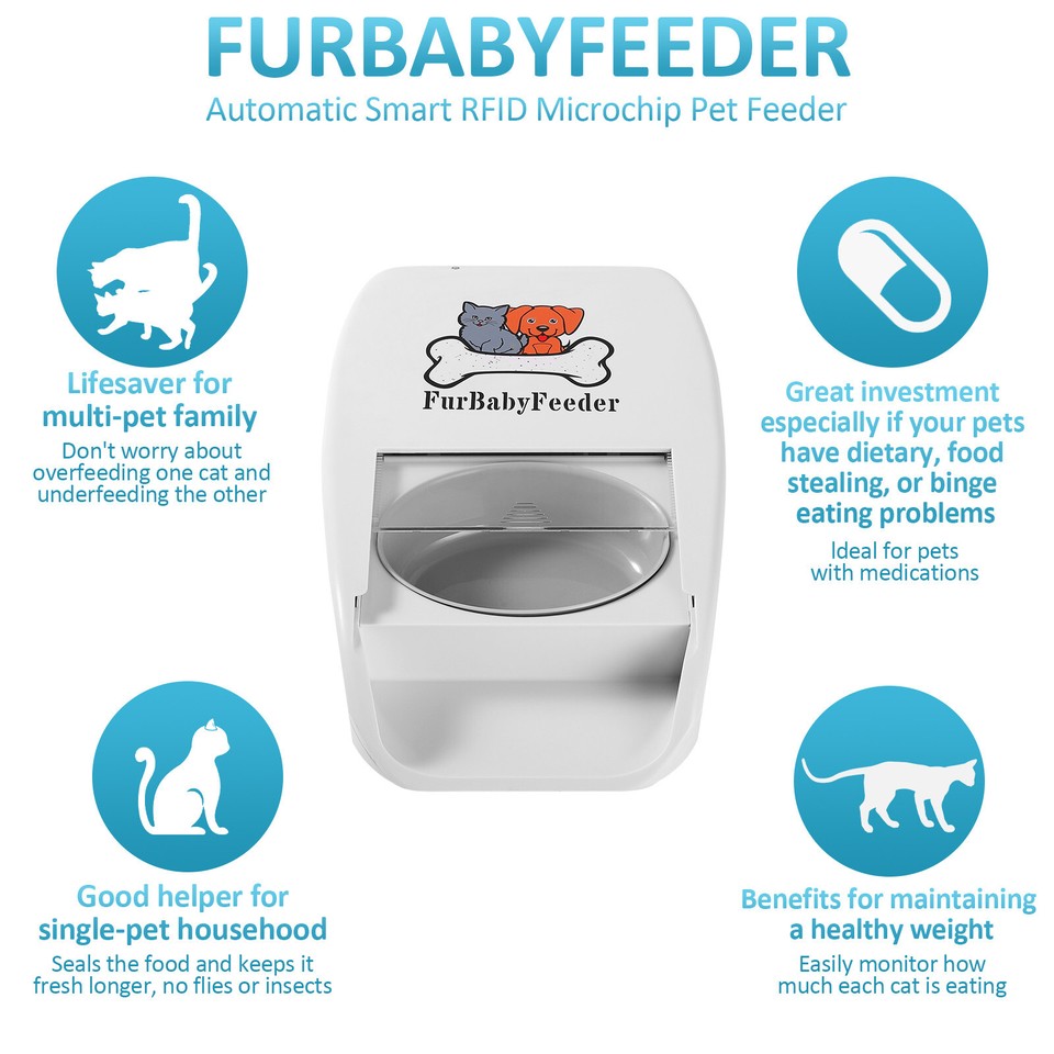 FurBabyFeeder™ Automatic Microchip Pet Feeder - Uses RFID Collar Tag ...