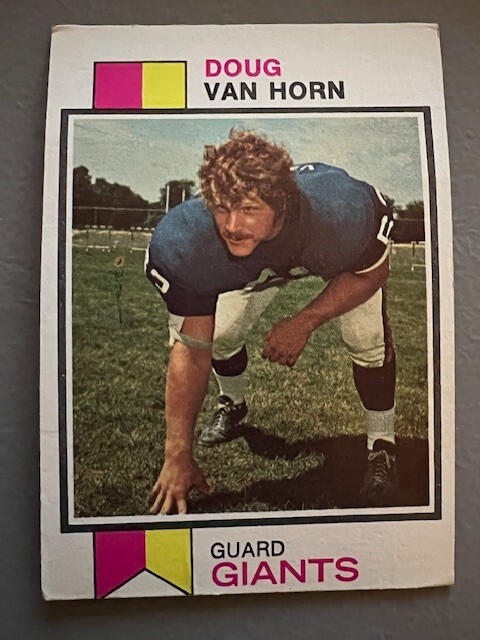 1973 Topps Football Doug Van Horn ( New York Giants ) Rookie RC #142 ...