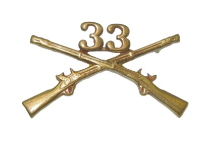 Original WWII US Army Numbered Officer Collar Pin 33rd Infantry ...