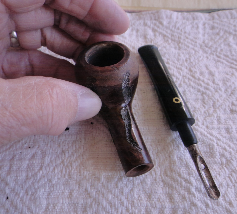 Vintage KBB YELLO BOLE CARVED BRIAR ESTATE PIPE CURED w/REAL HONEY READ ...