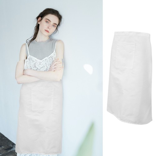Cotton Aprons Household Kitchen Sleeveless Half Aprons Pocket (White ...